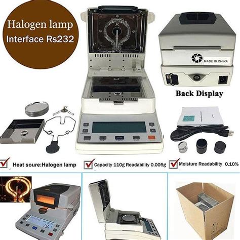 Jual Ss Halogen Moisture Analyzer 110g 5mg Meter Monitor Mh105mw Tester