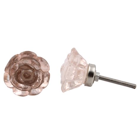 Pink Glass Flower Knobs At Tyson Walsh Blog