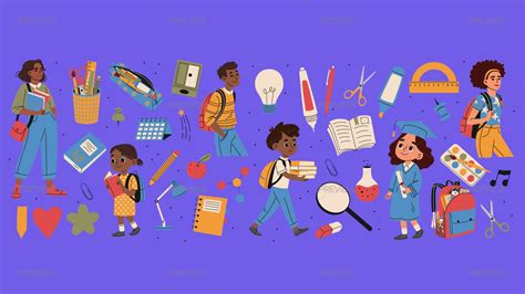 School Supply Elements Graphics Motion Array