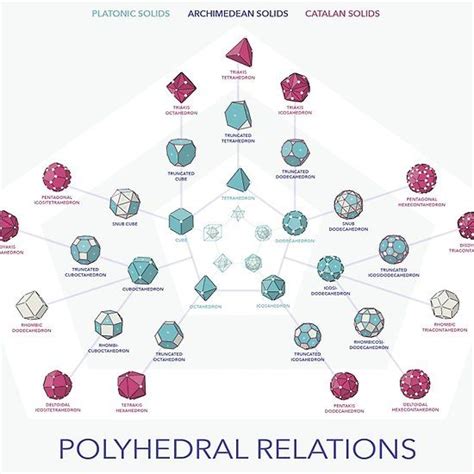 Polyhedral Relations Poster Platonic Archimedean And Catalan Solids
