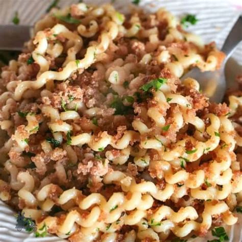 Fusilli Col Buco With Toasted Breadcrumbs Garlic Basil Olive Oil