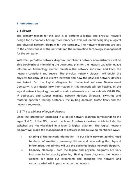 logical and physical network design report