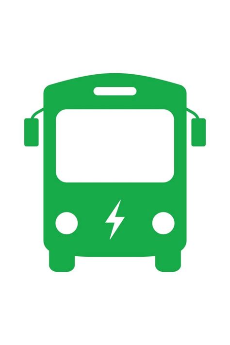 Electro Bus Green Icon Electric Shuttle Pictogram Пиктограмма