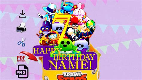 Cake Topper Brawl Stars Brawl Stars Cake Digital File File To Print