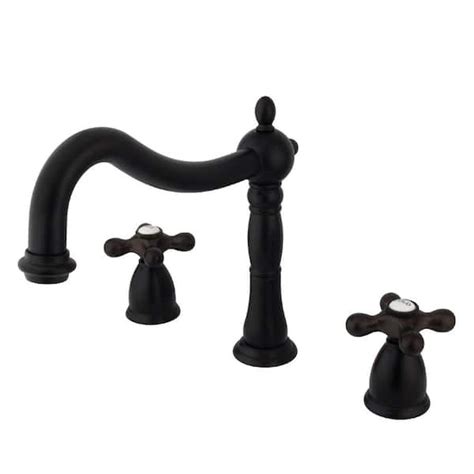 Kingston Brass Heritage 2 Handle Deck Mount Roman Tub Faucet In Oil