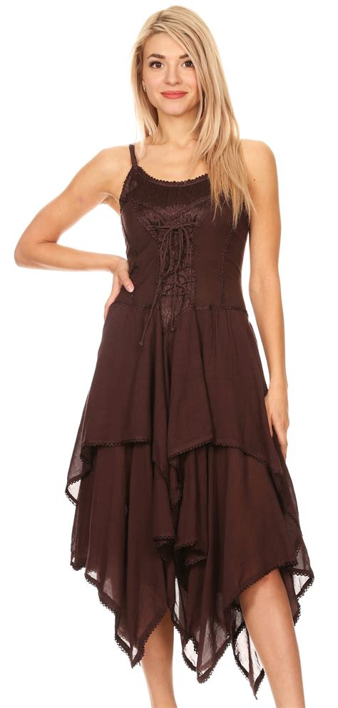 Sakkas Lady Mary Jacquard Corset Style Bodice Lightweight Handkerchief