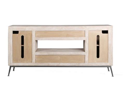 Crossings Monaco Weathered Blanc 69 Tv Console Mon69 By Parker House