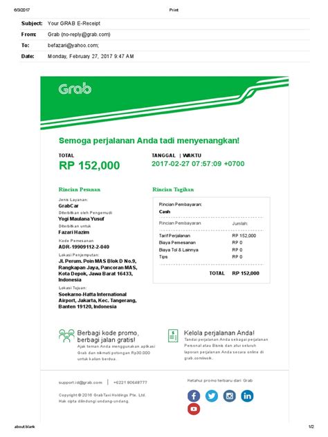 Grab Receipt Pdf