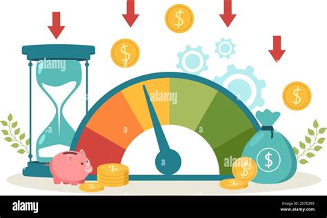Cost Reduction Vector Illustration With Decrease Price Minimising Or Falling Rate Of Profit In