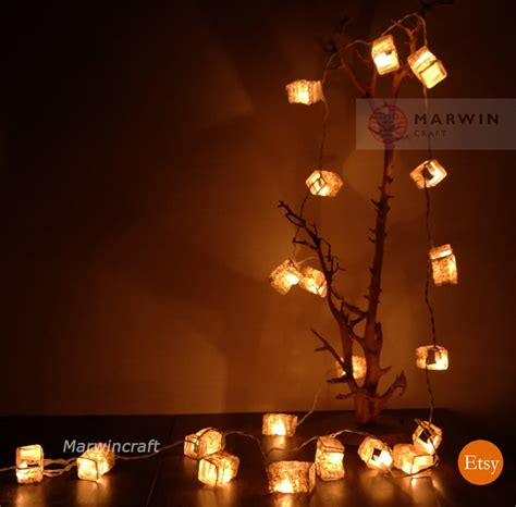 Ivory String Lights Japanese Paper Lantern Fairy Lights Bedroom Home