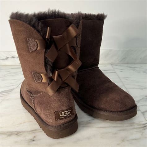 Ugg Womens Bailey Bow Ii Boots In Chocolate Brown Size 9 Uggs With Bows Swag Shoes Womens Uggs