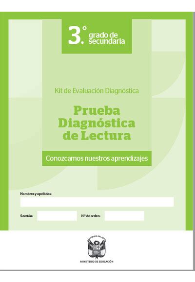 Prueba Diagnóstica De Matemática 5 Secundaria Minedu