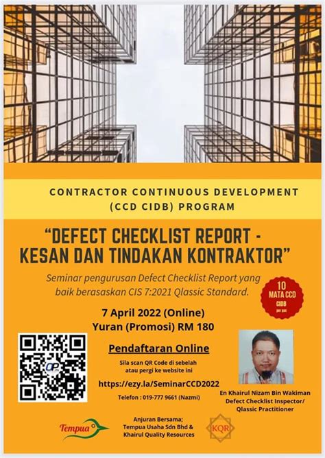 Kursus Kami Pada 7 April 2022 Kelak Selain Menawarkan Mata Ccd Dari Pihak Cidb Kami Juga