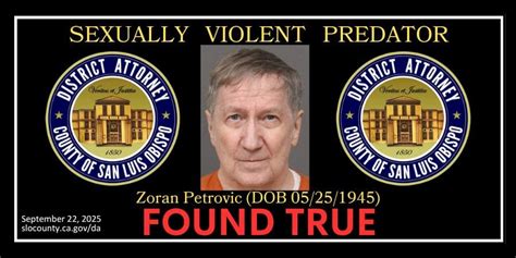 Slo Jury Finds Sexual Predator Too Dangerous District Attorney Secures