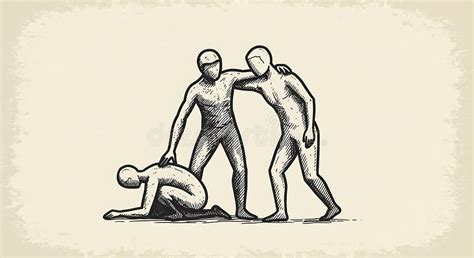 Three Simplified Human Figures Are Depicted In A Sketched Style Two