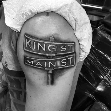 30 Street Sign Tattoo Ideas For Men