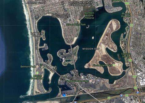 Map Of Mission Bay Marina In San Diego California