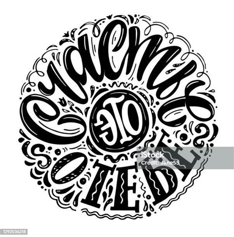 귀여운 손으로 그린 낙서 생활에 대한 레터링 포스터 러시아어 엽서 티셔츠 디자인 템플릿 디자인용 레터링 라벨 T 셔츠에 대한 스톡 벡터 아트 및 기타 이미지 Istock