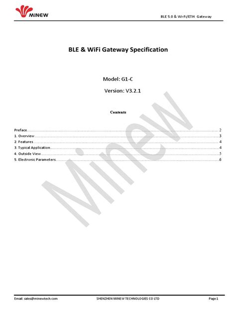 g1 c ble wifi eth gateway specs v3 2 1 download free pdf