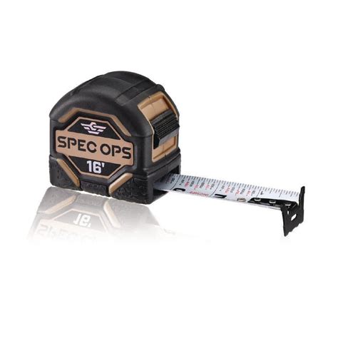 Spec Ops 16 Ft Tape Measure 1 In W Double Sided Printed Blade Military Grade Composite Case