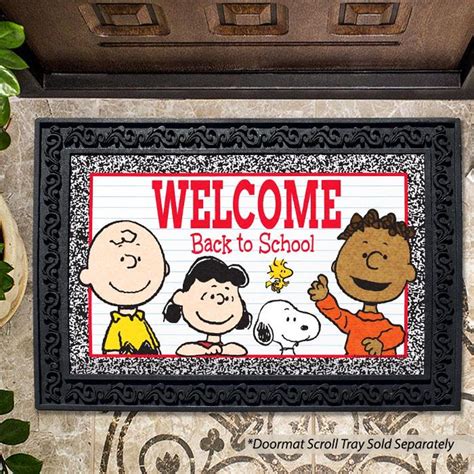 Peanuts Welcome Back To School Doormat Peanuts Gang Snoopy Welcome Mat