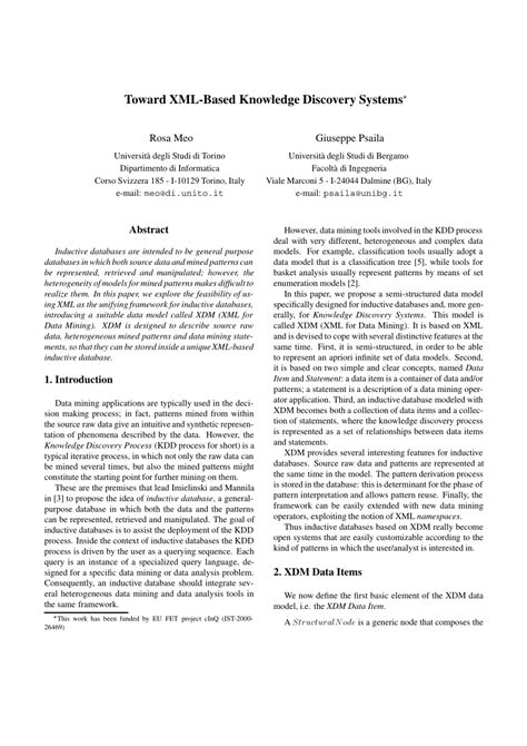 Pdf Toward Xml Based Knowledge Discovery Systems
