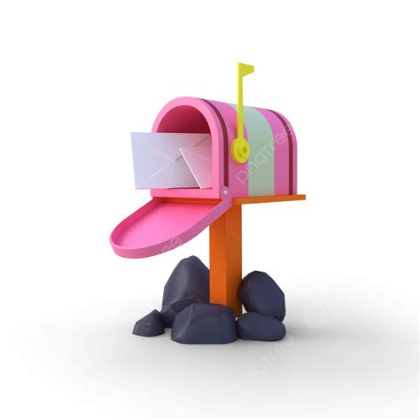 Post Box 3d With Cute Pink Color Post Box 3d Cute Pink Color Png