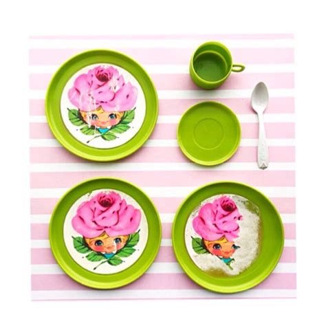 Toy Dishes Six Coordinating Green Plastic Play Plates With Etsy