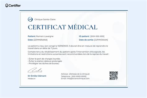 15 Modèles De Certificat Médical à Télécharger Gratuitement