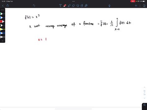 Solved Calculate The 1 Unit Moving Average Of The Function Plot The