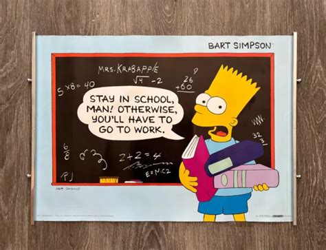 The Simpsons 1991 Bart Simpson Original Poster Fox Executive T