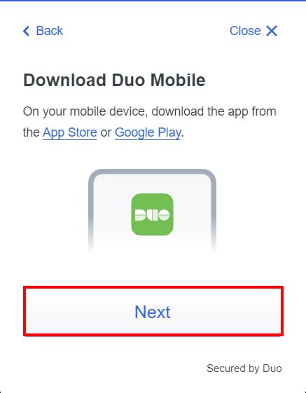 Reactivating Duo Mobile Service Portal