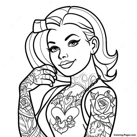 Tattoo Pin Up Girl Coloring Page Coloring