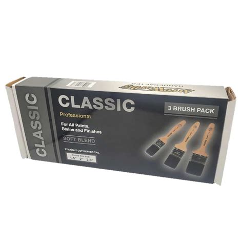 Arroworthy Classic Straight Short Handle Paint Brush Box Set 3 Pack