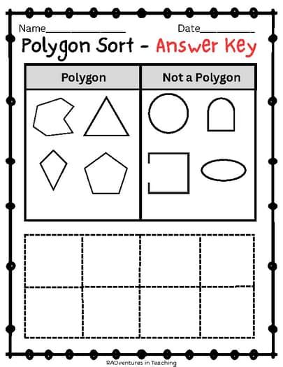 Polygon Or Not 2d Shape Sorting Activity For 2nd Grade Tpt