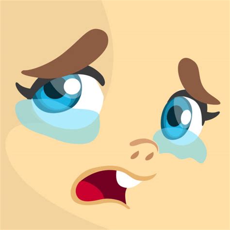 Cartoon Blonde Girl Crying