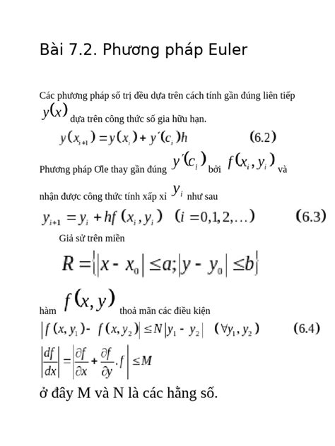 Bài 72 Phương Pháp Euler Pdf