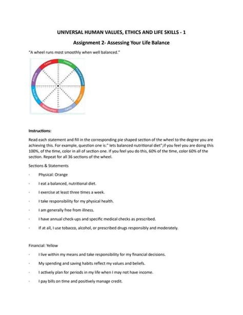 Human Values And Ethics Assignment For Practice Docx