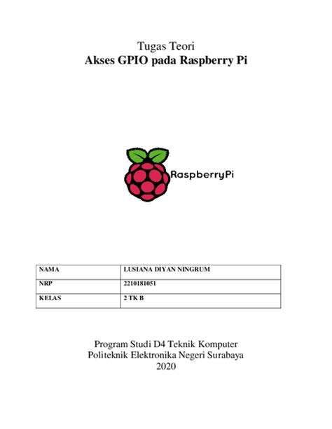 Pdf Akses Gpio Pada Raspberry Pi Dan Akses Screen Raspberry Pi