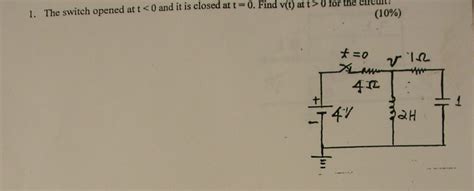 Solved The Switch Opened At T
