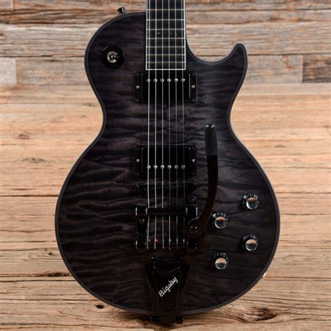 Gibson Custom Les Paul Custom Quilt Satin Darksyde Trans Charcoal Wido