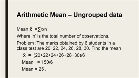 Measures Of Central Tendency Arithmetic Meanpptx