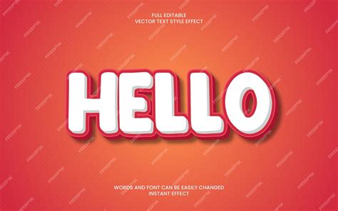 Premium Vector Hello Text Effect