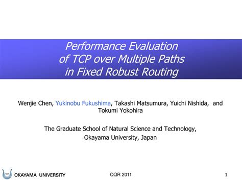 PPT Performance Evaluation Of TCP Over Multiple Paths In Fixed Robust Routing PowerPoint