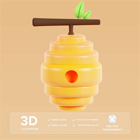 Premium Psd Psd Bee Hive 3d Illustration