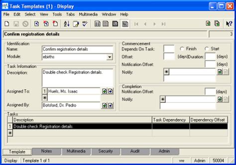 Task Templates Module
