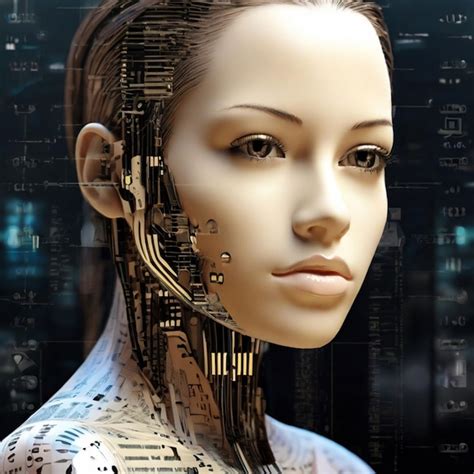 El Rostro De Un Ser Humano Con Una Matriz De Código Foto De Stock En El