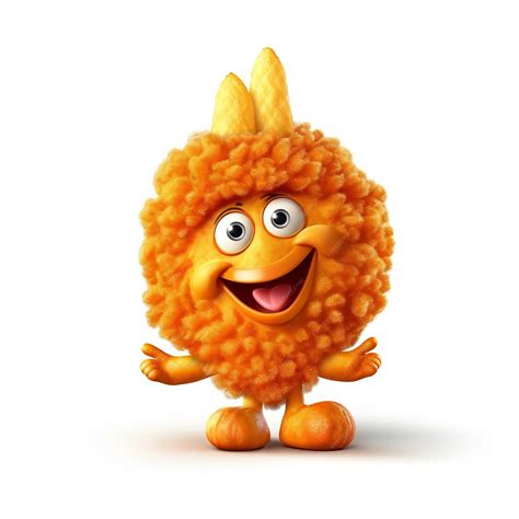 Un Dessin Animé Dune Pépite De Poulet Frit Et Dun Visage Souriant Photo Premium