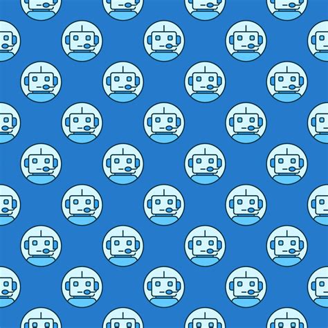 Circle With Robot Chatbot Vector Colored Seamless Pattern 23093191 Vector Art At Vecteezy