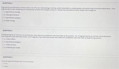 Solved Question 1 All Valid Arguments Are Sound True False